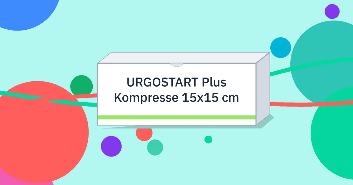 Symbolbild: Packung mit der Aufschrift URGOSTART Plus Kompresse 15x15 cm (PZN 12596179) – Verfügbarkeit und Bezug in Apotheken in Frankfurt am Main
