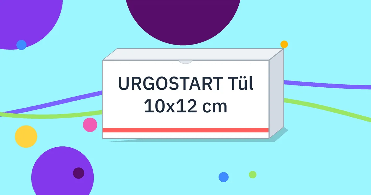 Symbolbild: Packung mit der Aufschrift URGOSTART Tül 10x12 cm (PZN 18730727) – Verfügbarkeit und Bezug in Apotheken in Frankfurt am Main