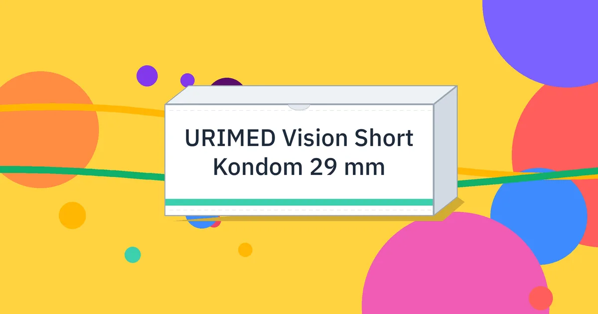 Symbolbild: Packung mit der Aufschrift URIMED Vision Short Kondom 29 mm (PZN 00500168) – Verfügbarkeit und Bezug in Apotheken in Frankfurt am Main