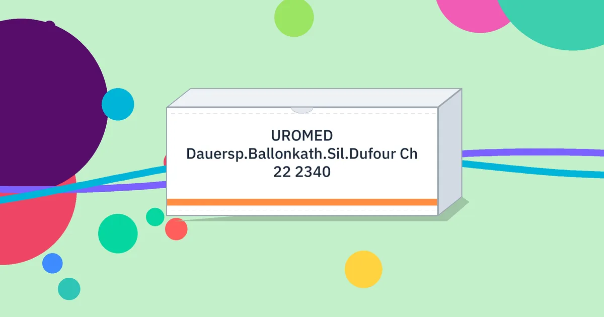 Symbolbild: Packung mit der Aufschrift UROMED Dauersp.Ballonkath.Sil.Dufour Ch 22 2340 (PZN 04741638) – Verfügbarkeit und Bezug in Apotheken in Frankfurt am Main