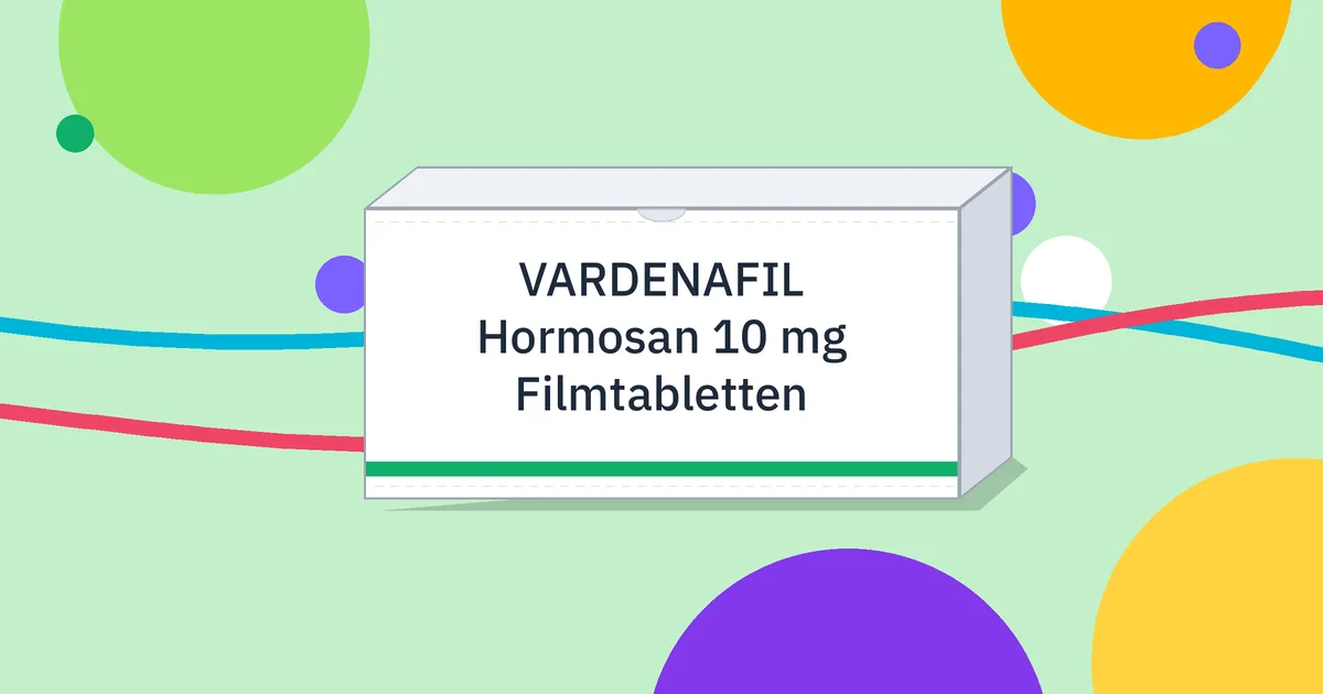 Symbolbild: Packung mit der Aufschrift VARDENAFIL Hormosan 10 mg Filmtabletten (PZN 16120491) – Verfügbarkeit und Bezug in Apotheken in Frankfurt am Main