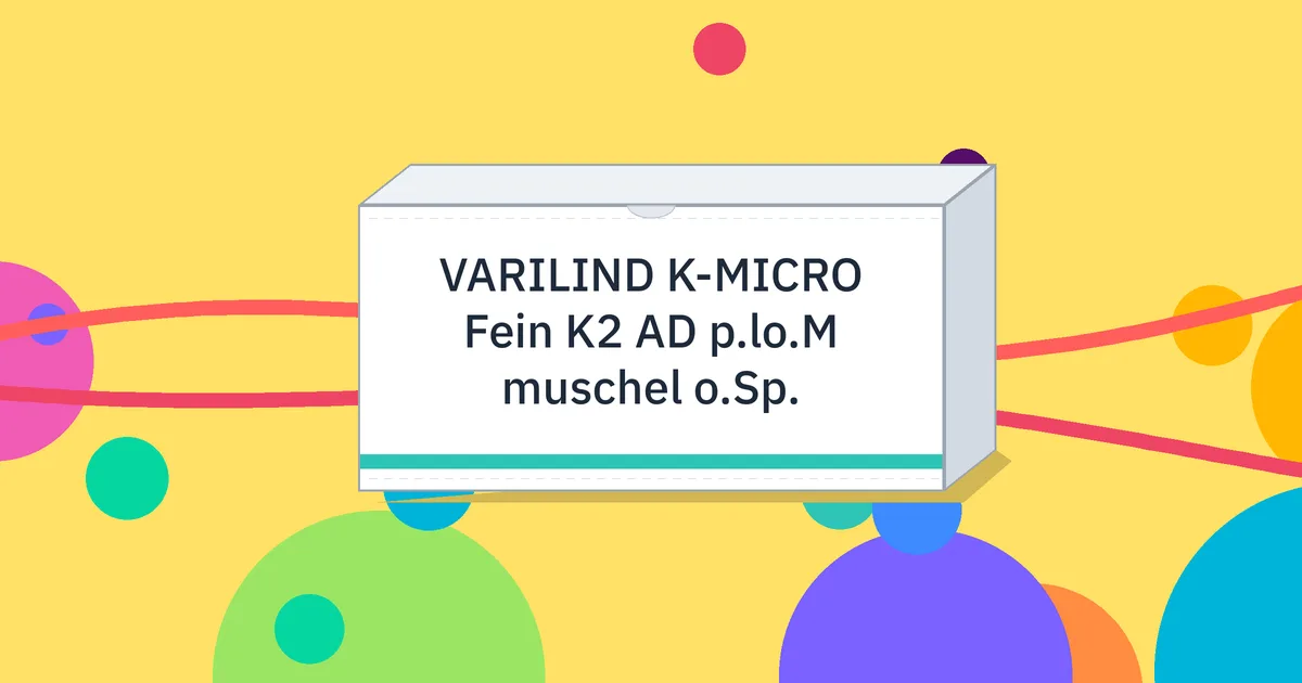 Symbolbild: Packung mit der Aufschrift VARILIND K-MICRO Fein K2 AD p.lo.M muschel o.Sp. (PZN 20559614) – Verfügbarkeit und Bezug in Apotheken in Frankfurt am Main