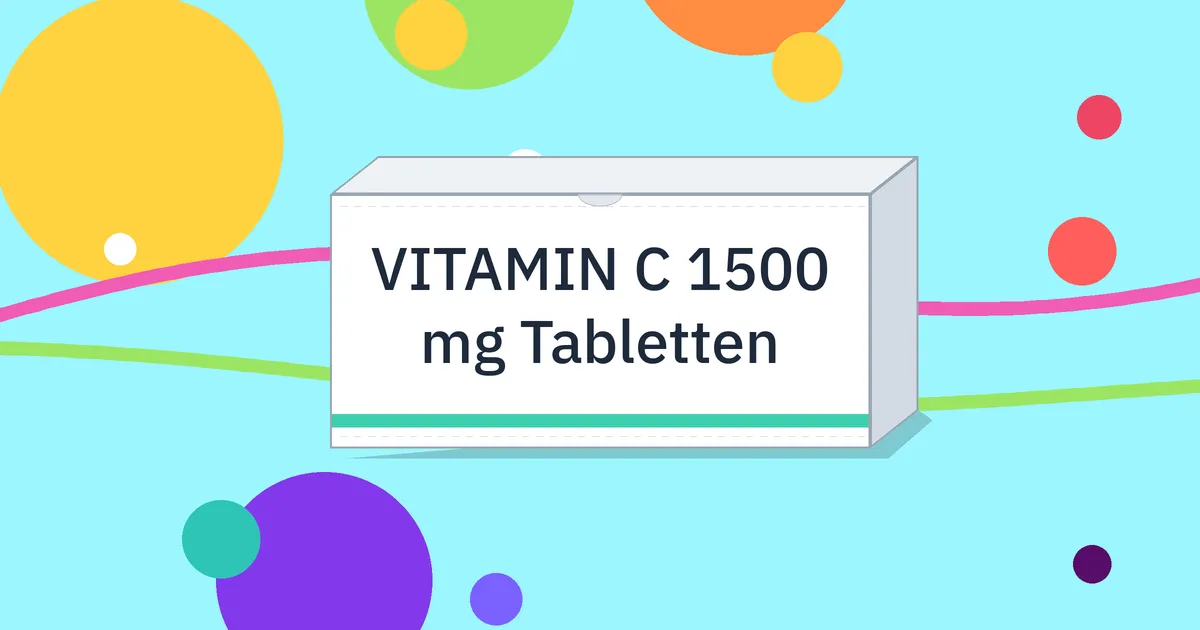 Symbolbild: Packung mit der Aufschrift VITAMIN C 1500 mg Tabletten (PZN 17862355) – Verfügbarkeit und Bezug in Apotheken in Frankfurt am Main