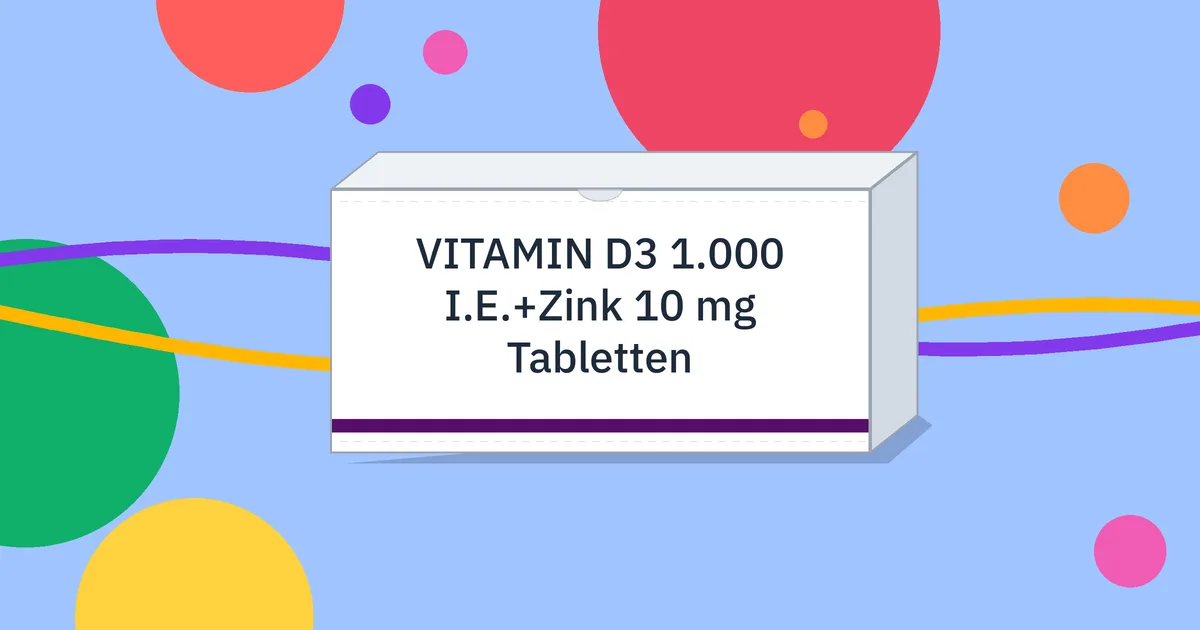 Symbolbild: Packung mit der Aufschrift VITAMIN D3 1.000 I.E.+Zink 10 mg Tabletten (PZN 18018762) – Verfügbarkeit und Bezug in Apotheken in Frankfurt am Main