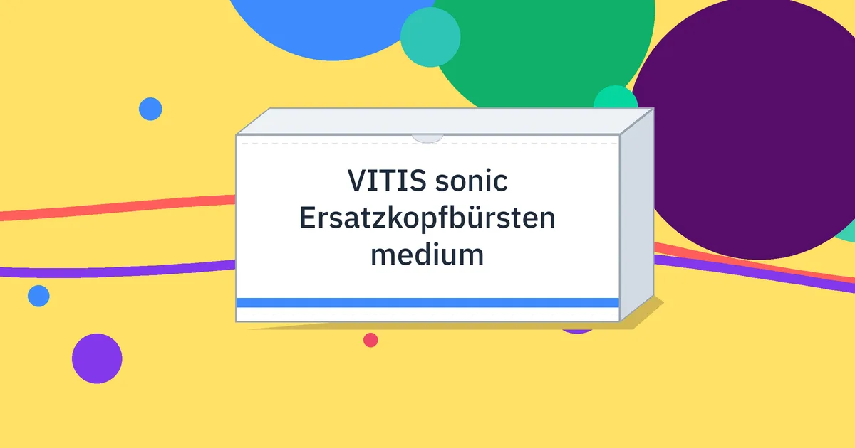 Symbolbild: Packung mit der Aufschrift VITIS sonic Ersatzkopfbürsten medium (PZN 11872401) – Verfügbarkeit und Bezug in Apotheken in Frankfurt am Main