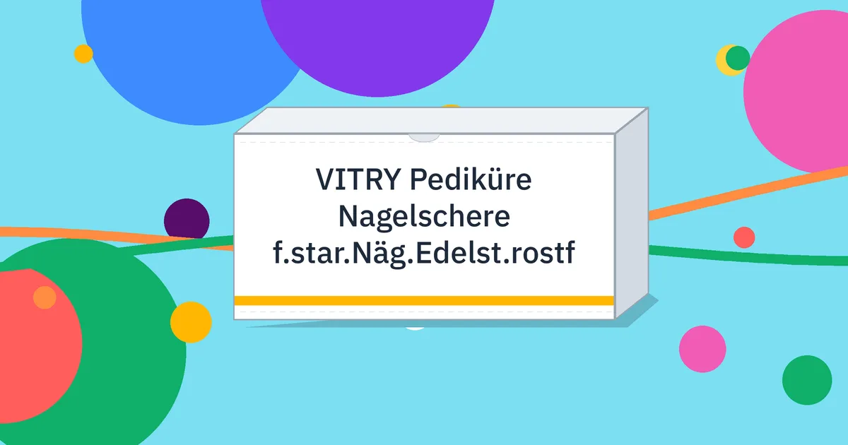 Symbolbild: Packung mit der Aufschrift VITRY Pediküre Nagelschere f.star.Näg.Edelst.rostf (PZN 05044947) – Verfügbarkeit und Bezug in Apotheken in Frankfurt am Main