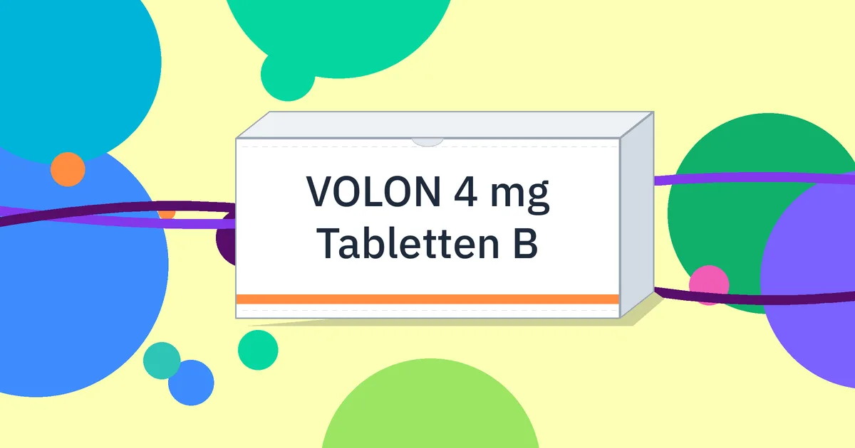 Symbolbild: Packung mit der Aufschrift VOLON 4 mg Tabletten B (PZN 03267011) – Verfügbarkeit und Bezug in Apotheken in Frankfurt am Main