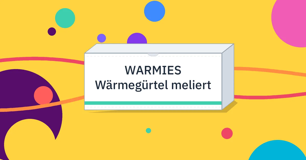 Symbolbild: Packung mit der Aufschrift WARMIES Wärmegürtel meliert (PZN 11138380) – Verfügbarkeit und Bezug in Apotheken in Frankfurt am Main