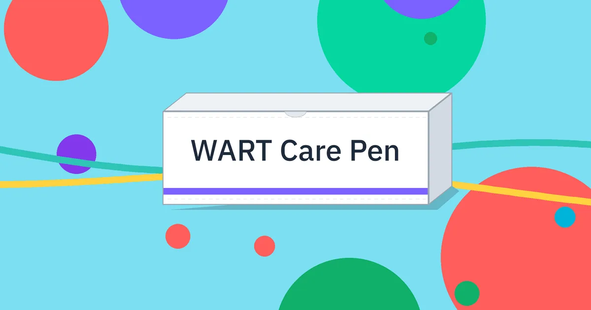 Symbolbild: Packung mit der Aufschrift WART Care Pen (PZN 19506860) – Verfügbarkeit und Bezug in Apotheken in Frankfurt am Main