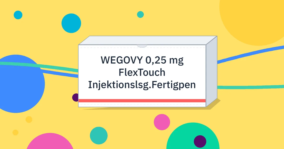 Symbolbild: Packung mit der Aufschrift WEGOVY 0,25 mg FlexTouch Injektionslsg.Fertigpen (PZN 19196661) – Verfügbarkeit und Bezug in Apotheken in Frankfurt am Main