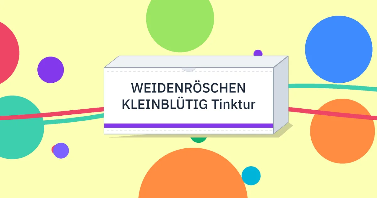 Symbolbild: Packung mit der Aufschrift WEIDENRÖSCHEN KLEINBLÜTIG Tinktur (PZN 19921116) – Verfügbarkeit und Bezug in Apotheken in Frankfurt am Main