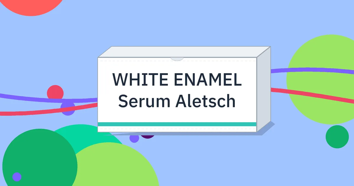 Symbolbild: Packung mit der Aufschrift WHITE ENAMEL Serum Aletsch (PZN 18137343) – Verfügbarkeit und Bezug in Apotheken in Frankfurt am Main