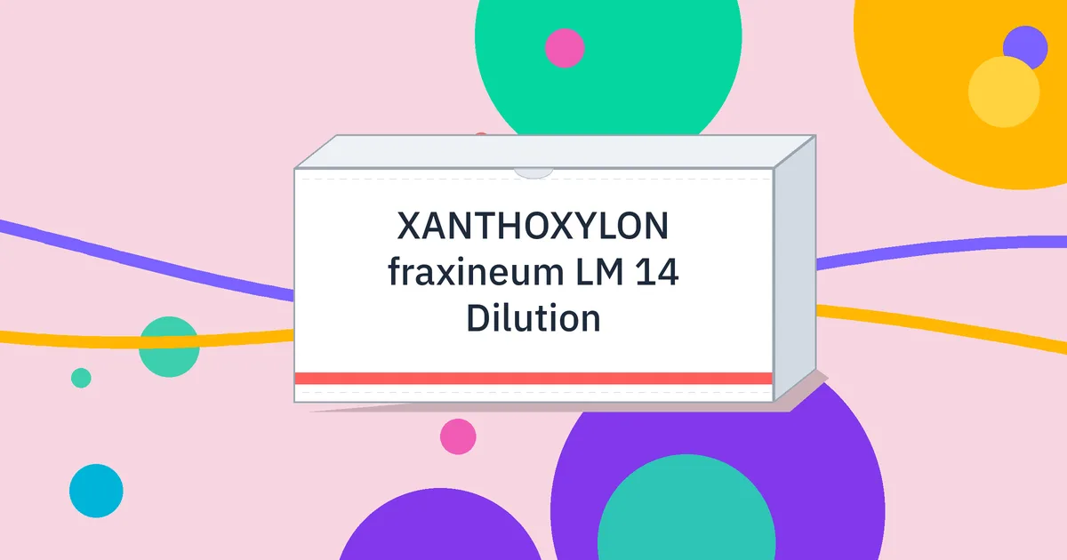 Symbolbild: Packung mit der Aufschrift XANTHOXYLON fraxineum LM 14 Dilution (PZN 13784397) – Verfügbarkeit und Bezug in Apotheken in Frankfurt am Main