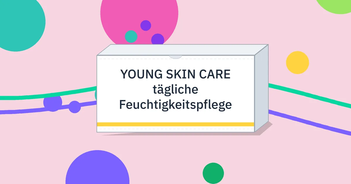 Symbolbild: Packung mit der Aufschrift YOUNG SKIN CARE tägliche Feuchtigkeitspflege (PZN 17272369) – Verfügbarkeit und Bezug in Apotheken in Frankfurt am Main