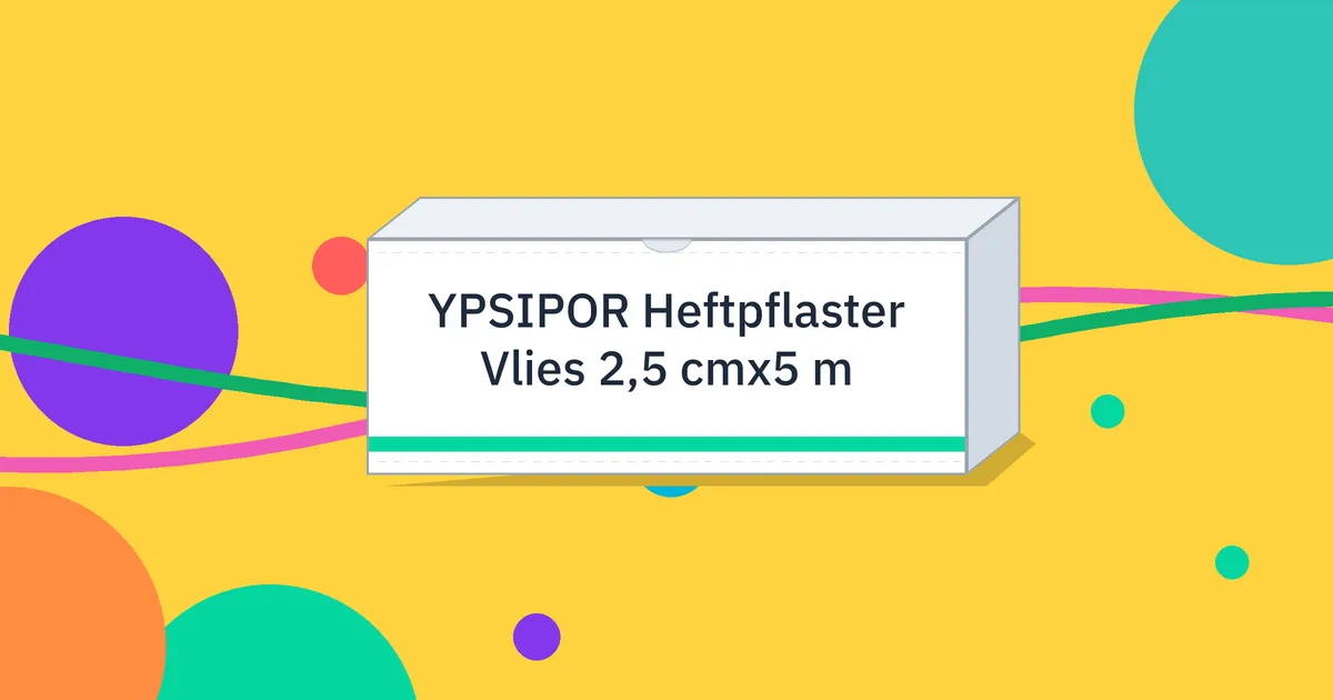 Symbolbild: Packung mit der Aufschrift YPSIPOR Heftpflaster Vlies 2,5 cmx5 m (PZN 12603577) – Verfügbarkeit und Bezug in Apotheken in Frankfurt am Main