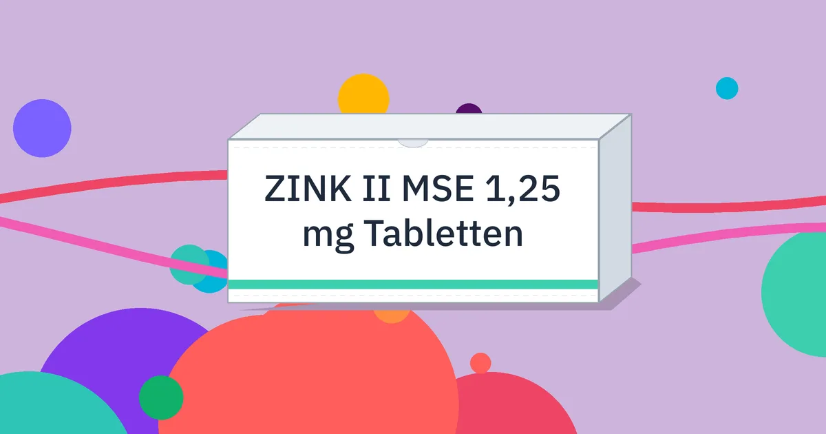 Symbolbild: Packung mit der Aufschrift ZINK II MSE 1,25 mg Tabletten (PZN 03132989) – Verfügbarkeit und Bezug in Apotheken in Frankfurt am Main
