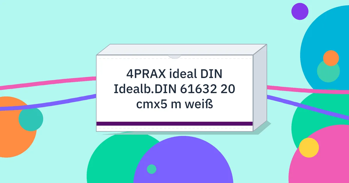 Symbolbild: Packung mit der Aufschrift 4PRAX ideal DIN Idealb.DIN 61632 20 cmx5 m weiß (PZN 20230587) – Verfügbarkeit und Bezug in Apotheken in Frankfurt am Main