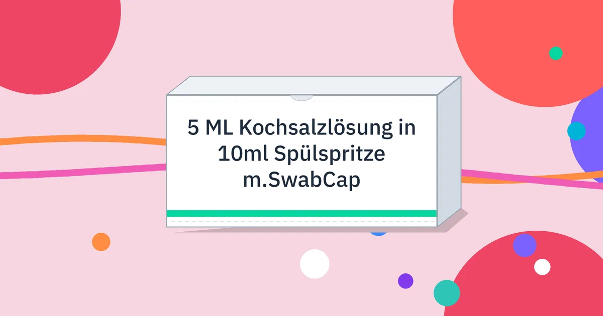 Symbolbild: Packung mit der Aufschrift 5 ML Kochsalzlösung in 10ml Spülspritze m.SwabCap (PZN 18841970) – Verfügbarkeit und Bezug in Apotheken in Frankfurt am Main