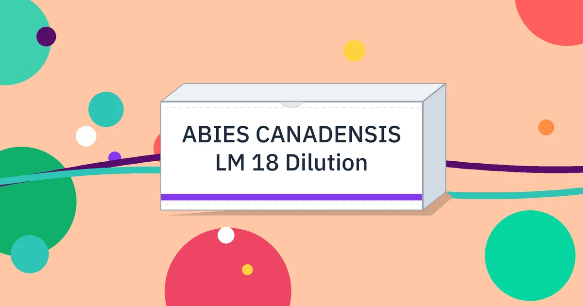 Symbolbild: Packung mit der Aufschrift ABIES CANADENSIS LM 18 Dilution (PZN 13259596) – Verfügbarkeit und Bezug in Apotheken in Frankfurt am Main