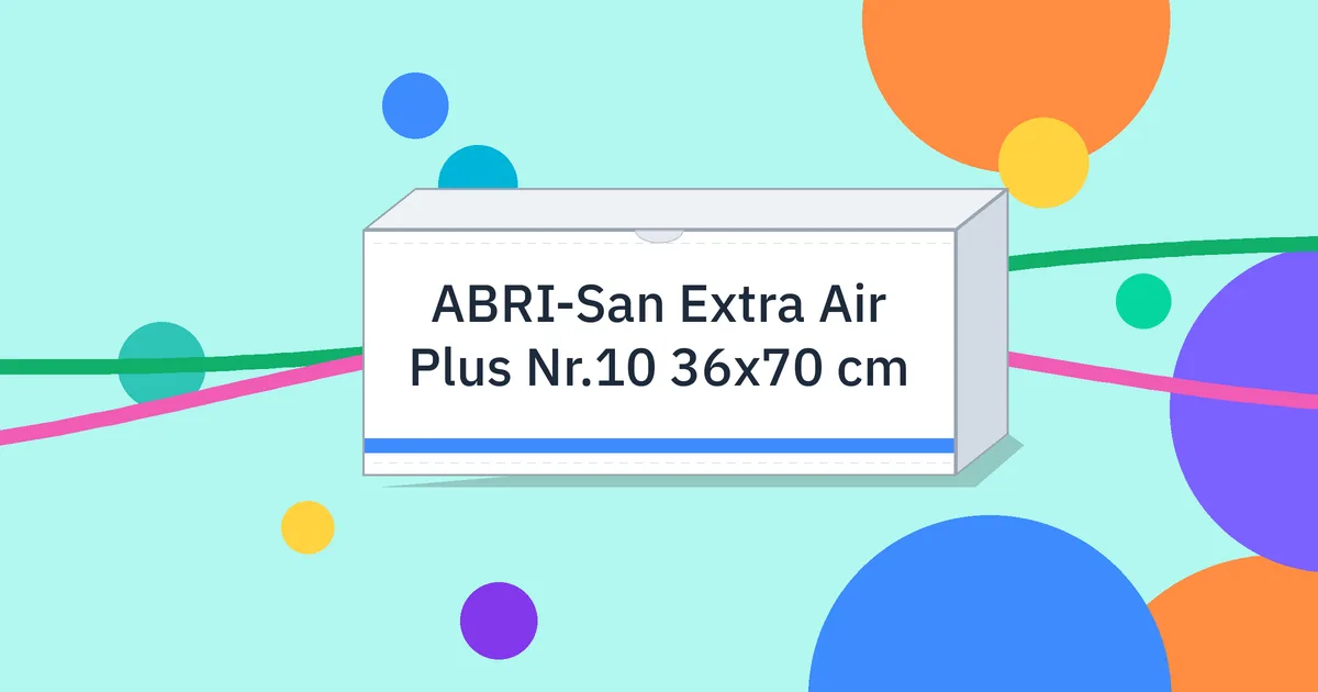 Symbolbild: Packung mit der Aufschrift ABRI-San Extra Air Plus Nr.10 36x70 cm (PZN 03561325) – Verfügbarkeit und Bezug in Apotheken in Frankfurt am Main