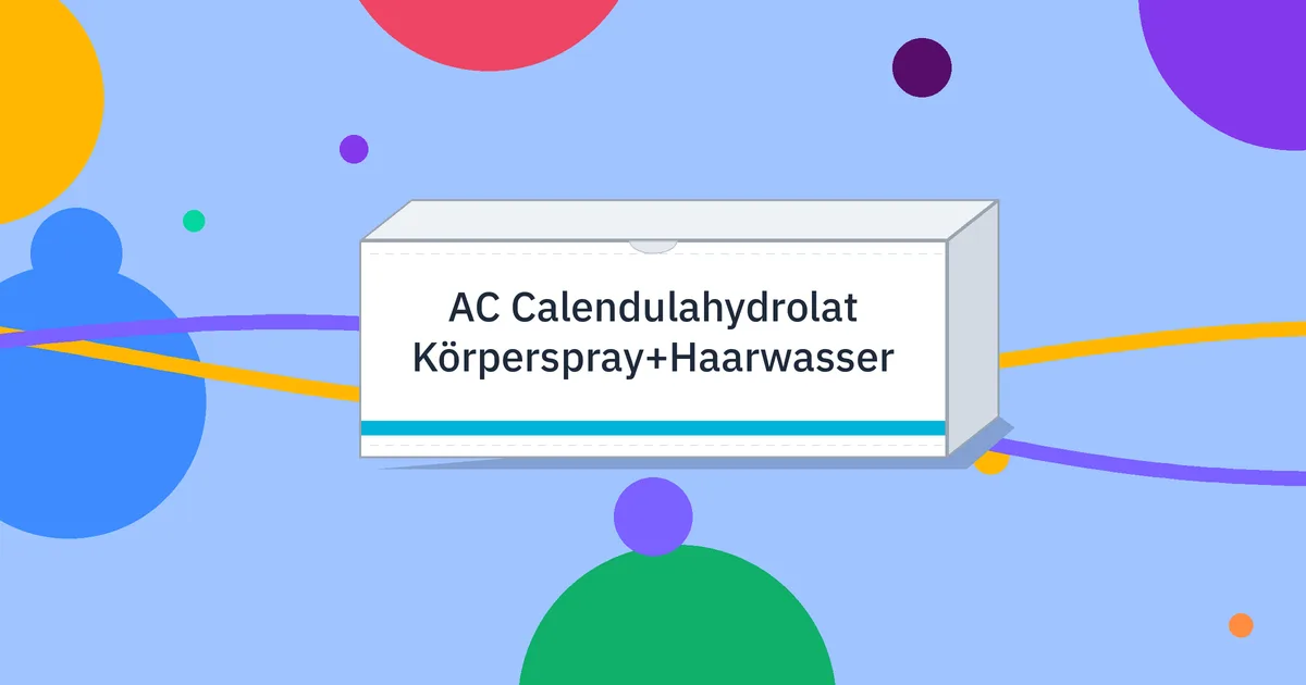 Symbolbild: Packung mit der Aufschrift AC Calendulahydrolat Körperspray+Haarwasser (PZN 17576336) – Verfügbarkeit und Bezug in Apotheken in Frankfurt am Main