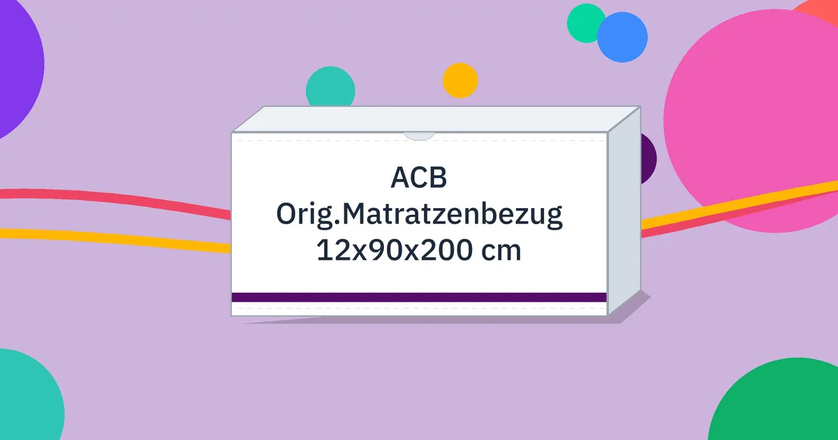 Symbolbild: Packung mit der Aufschrift ACB Orig.Matratzenbezug 12x90x200 cm (PZN 11664648) – Verfügbarkeit und Bezug in Apotheken in Frankfurt am Main