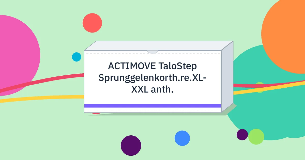 Symbolbild: Packung mit der Aufschrift ACTIMOVE TaloStep Sprunggelenkorth.re.XL-XXL anth. (PZN 18223120) – Verfügbarkeit und Bezug in Apotheken in Frankfurt am Main