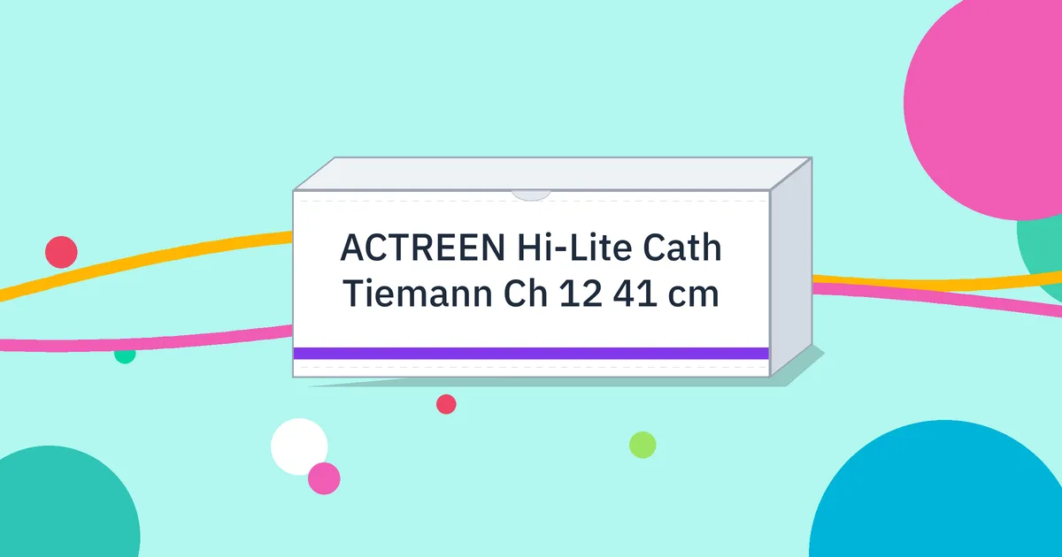 Symbolbild: Packung mit der Aufschrift ACTREEN Hi-Lite Cath Tiemann Ch 12 41 cm (PZN 09948835) – Verfügbarkeit und Bezug in Apotheken in Frankfurt am Main