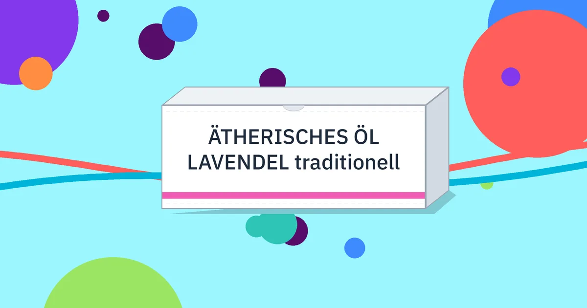 Symbolbild: Packung mit der Aufschrift ÄTHERISCHES ÖL LAVENDEL traditionell (PZN 01236673) – Verfügbarkeit und Bezug in Apotheken in Frankfurt am Main