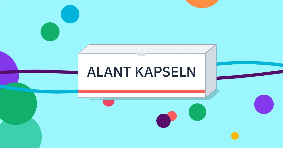 Symbolbild: Packung mit der Aufschrift ALANT KAPSELN (PZN 07281456) – Verfügbarkeit und Bezug in Apotheken in Frankfurt am Main