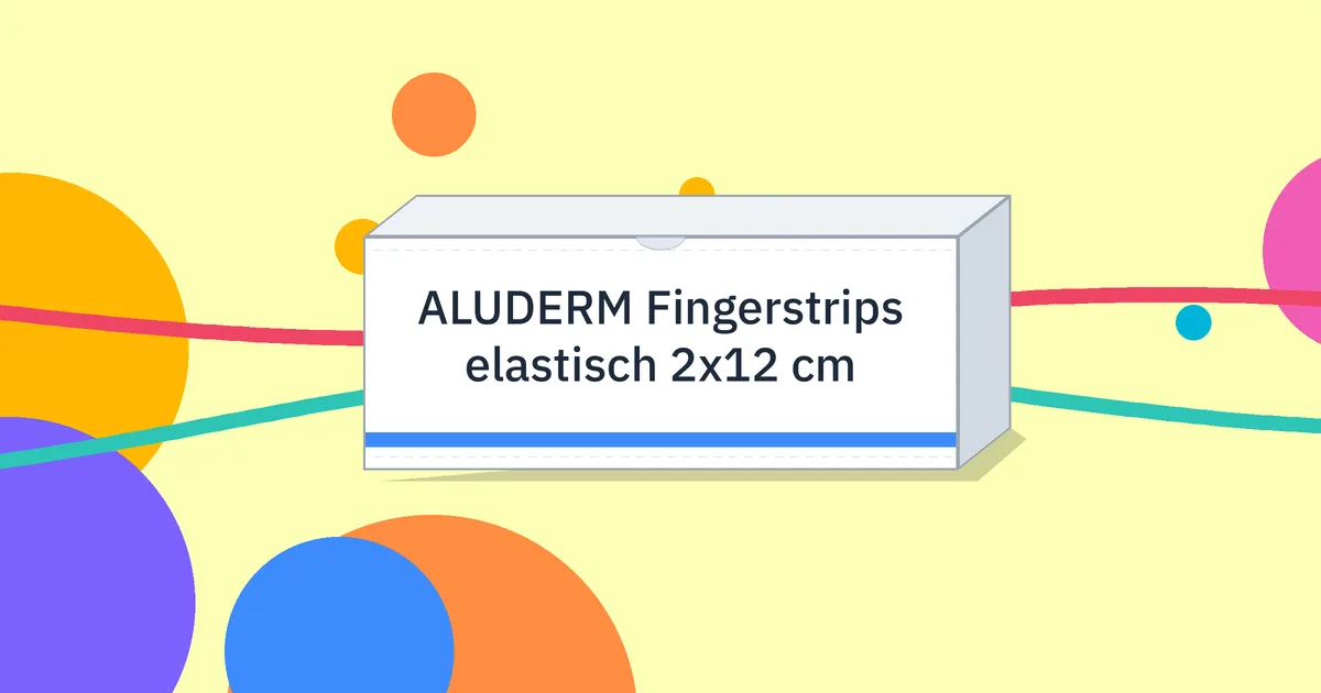 Symbolbild: Packung mit der Aufschrift ALUDERM Fingerstrips elastisch 2x12 cm (PZN 19455401) – Verfügbarkeit und Bezug in Apotheken in Frankfurt am Main