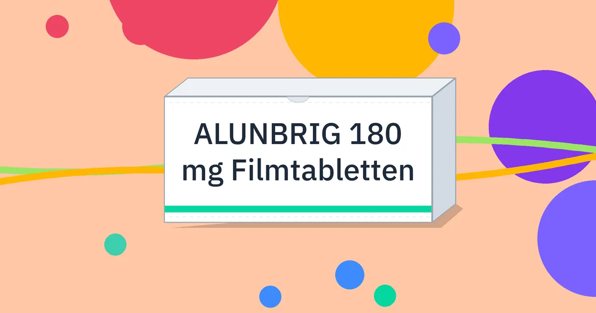 Symbolbild: Packung mit der Aufschrift ALUNBRIG 180 mg Filmtabletten (PZN 15232064) – Verfügbarkeit und Bezug in Apotheken in Frankfurt am Main