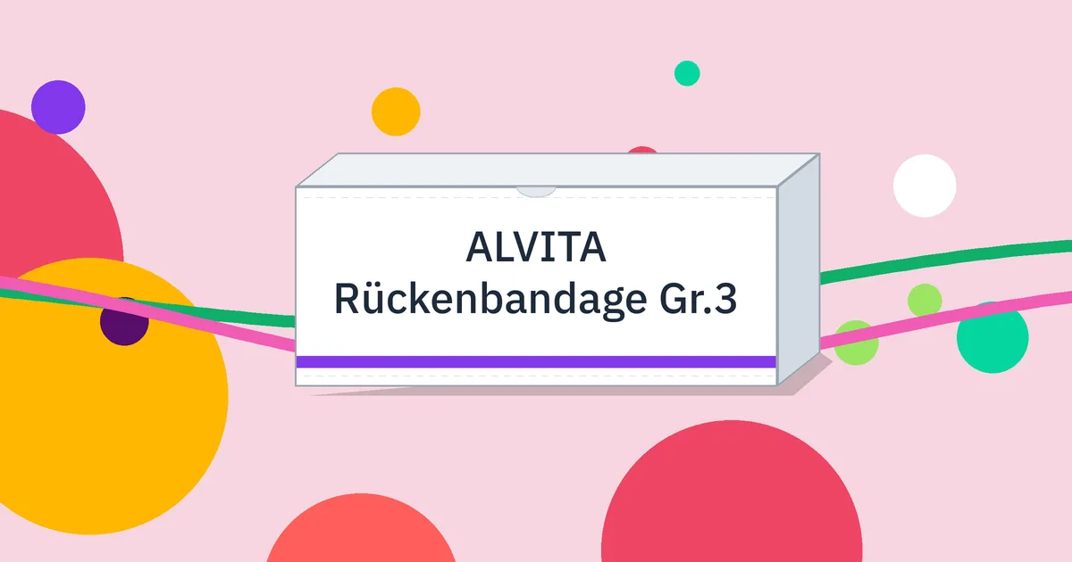 Symbolbild: Packung mit der Aufschrift ALVITA Rückenbandage Gr.3 (PZN 11151541) – Verfügbarkeit und Bezug in Apotheken in Frankfurt am Main
