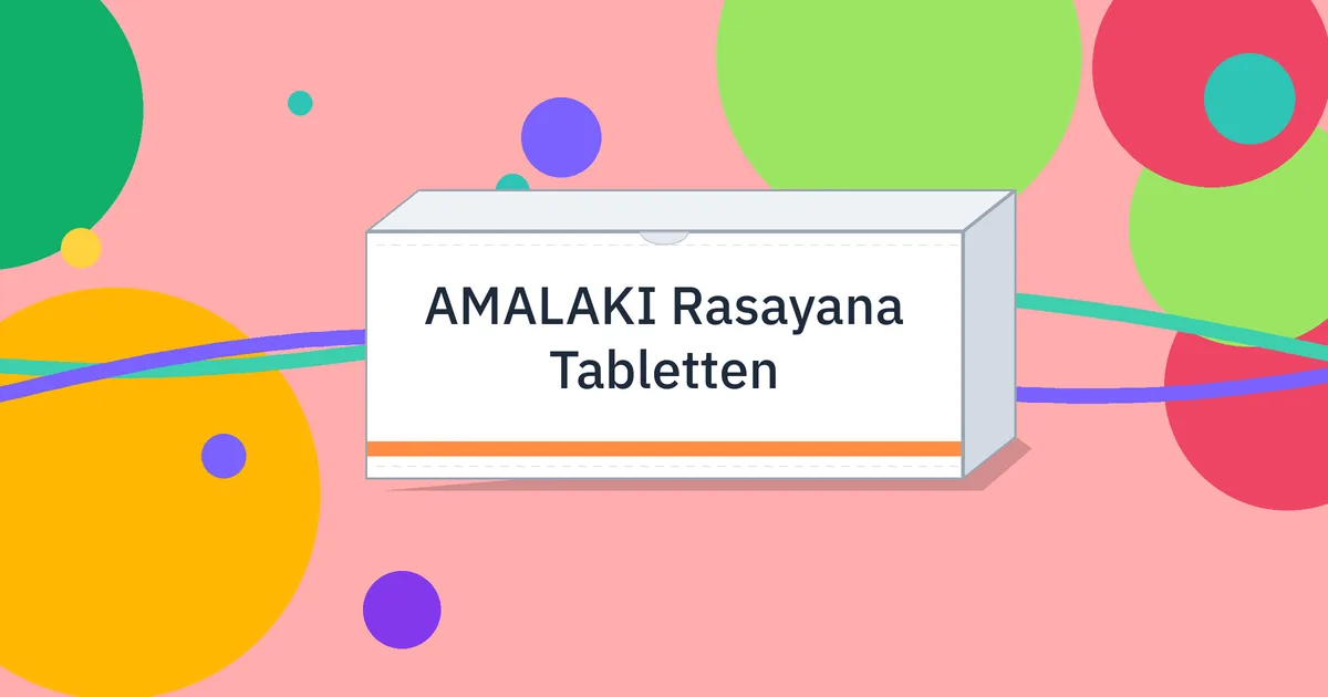 Symbolbild: Packung mit der Aufschrift AMALAKI Rasayana Tabletten (PZN 01023925) – Verfügbarkeit und Bezug in Apotheken in Frankfurt am Main
