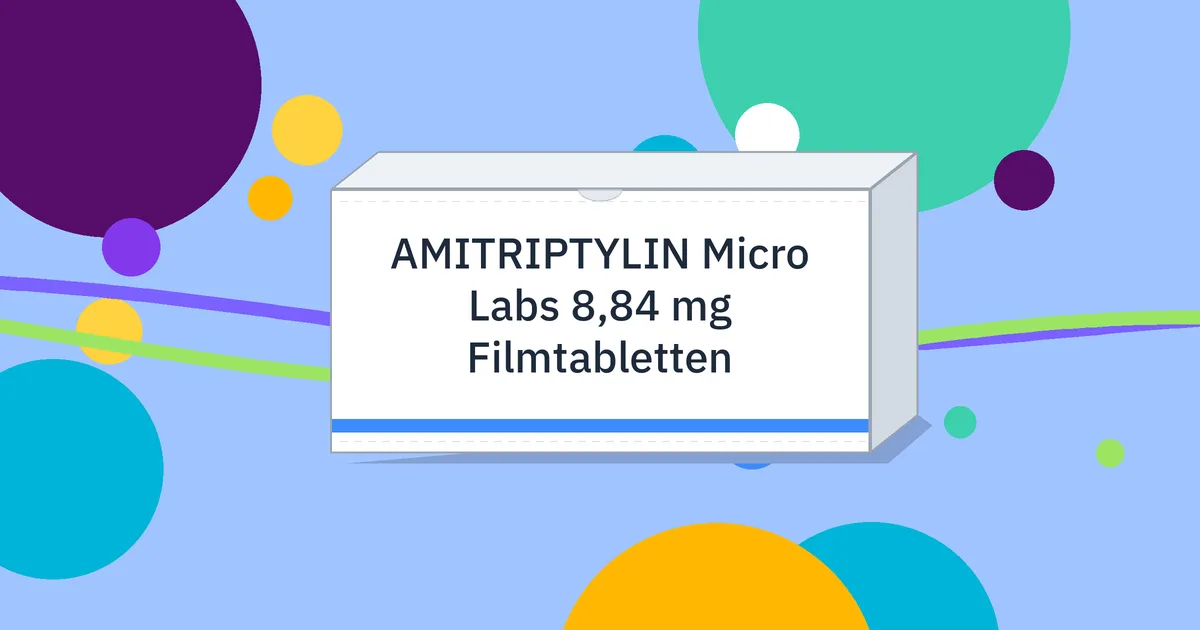 Symbolbild: Packung mit der Aufschrift AMITRIPTYLIN Micro Labs 8,84 mg Filmtabletten (PZN 16531805) – Verfügbarkeit und Bezug in Apotheken in Frankfurt am Main