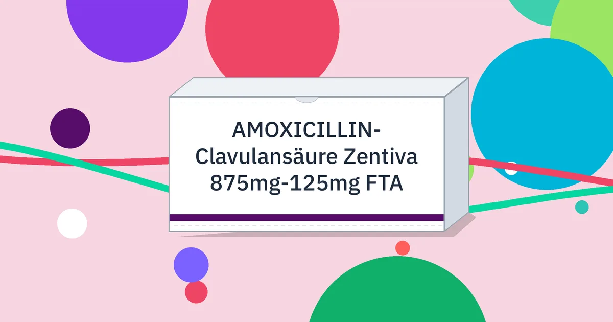 Symbolbild: Packung mit der Aufschrift AMOXICILLIN-Clavulansäure Zentiva 875mg-125mg FTA (PZN 16736447) – Verfügbarkeit und Bezug in Apotheken in Frankfurt am Main