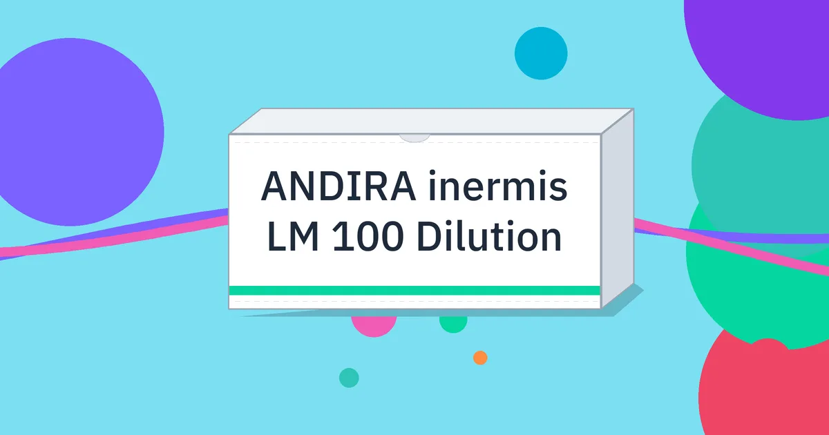 Symbolbild: Packung mit der Aufschrift ANDIRA inermis LM 100 Dilution (PZN 13329569) – Verfügbarkeit und Bezug in Apotheken in Frankfurt am Main