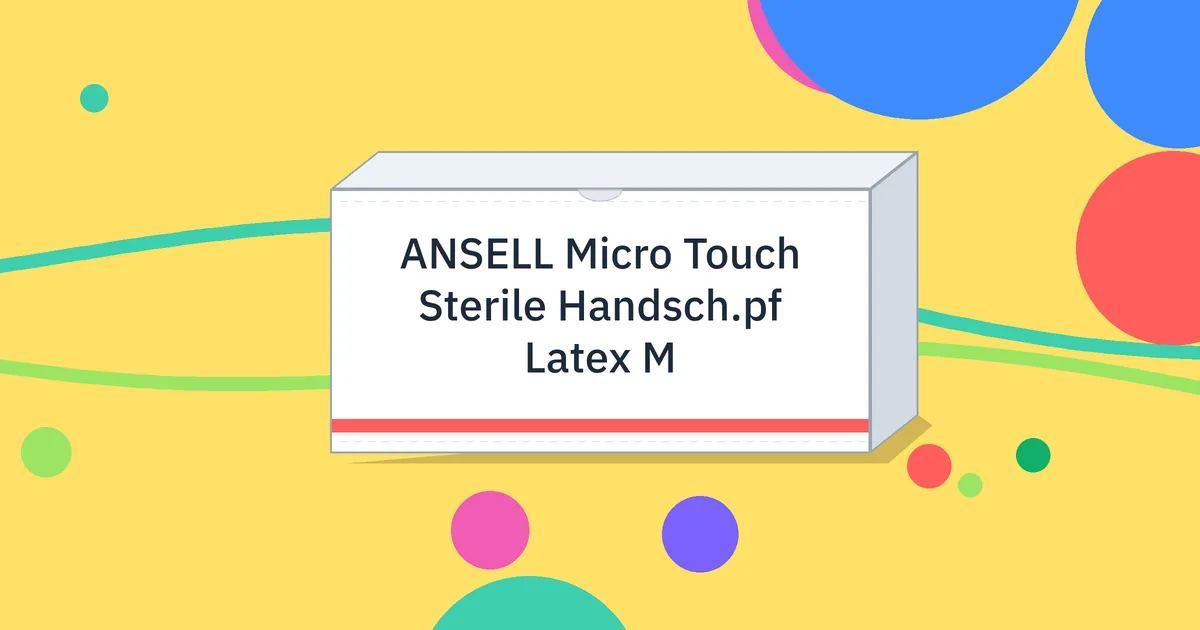 Symbolbild: Packung mit der Aufschrift ANSELL Micro Touch Sterile Handsch.pf Latex M (PZN 07667693) – Verfügbarkeit und Bezug in Apotheken in Frankfurt am Main