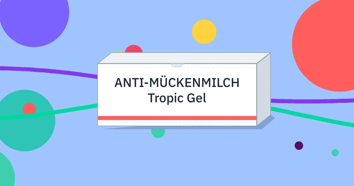 Symbolbild: Packung mit der Aufschrift ANTI-MÜCKENMILCH Tropic Gel (PZN 01813136) – Verfügbarkeit und Bezug in Apotheken in Frankfurt am Main