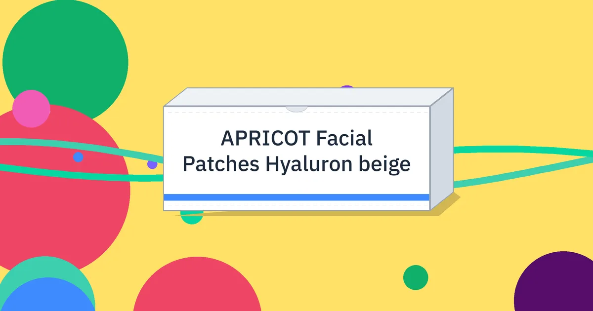 Symbolbild: Packung mit der Aufschrift APRICOT Facial Patches Hyaluron beige (PZN 17367839) – Verfügbarkeit und Bezug in Apotheken in Frankfurt am Main