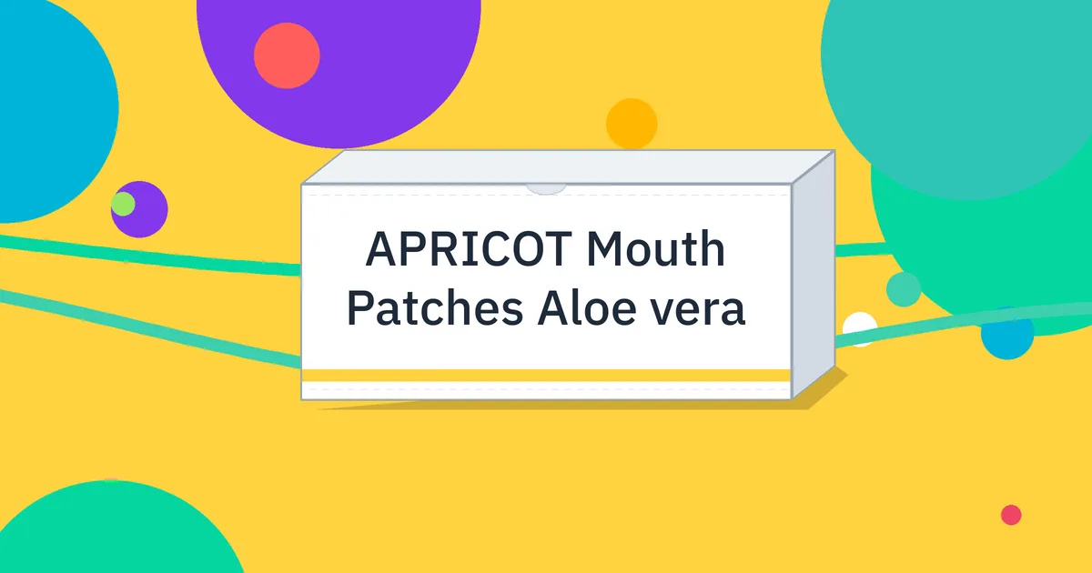 Symbolbild: Packung mit der Aufschrift APRICOT Mouth Patches Aloe vera (PZN 19895927) – Verfügbarkeit und Bezug in Apotheken in Frankfurt am Main