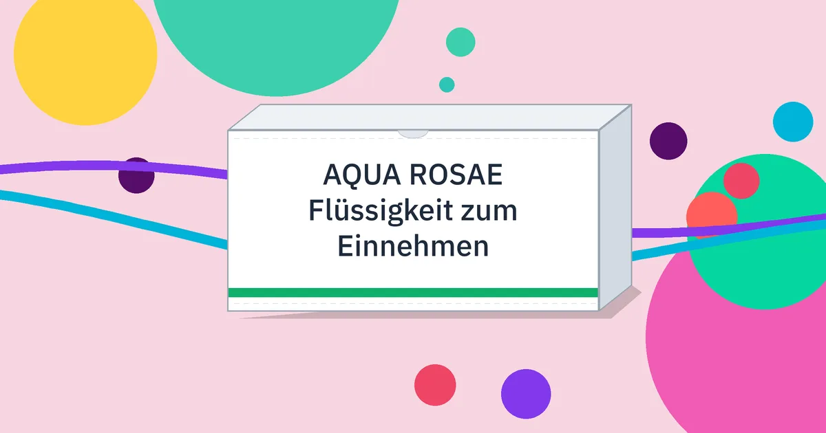 Symbolbild: Packung mit der Aufschrift AQUA ROSAE Flüssigkeit zum Einnehmen (PZN 15401041) – Verfügbarkeit und Bezug in Apotheken in Frankfurt am Main