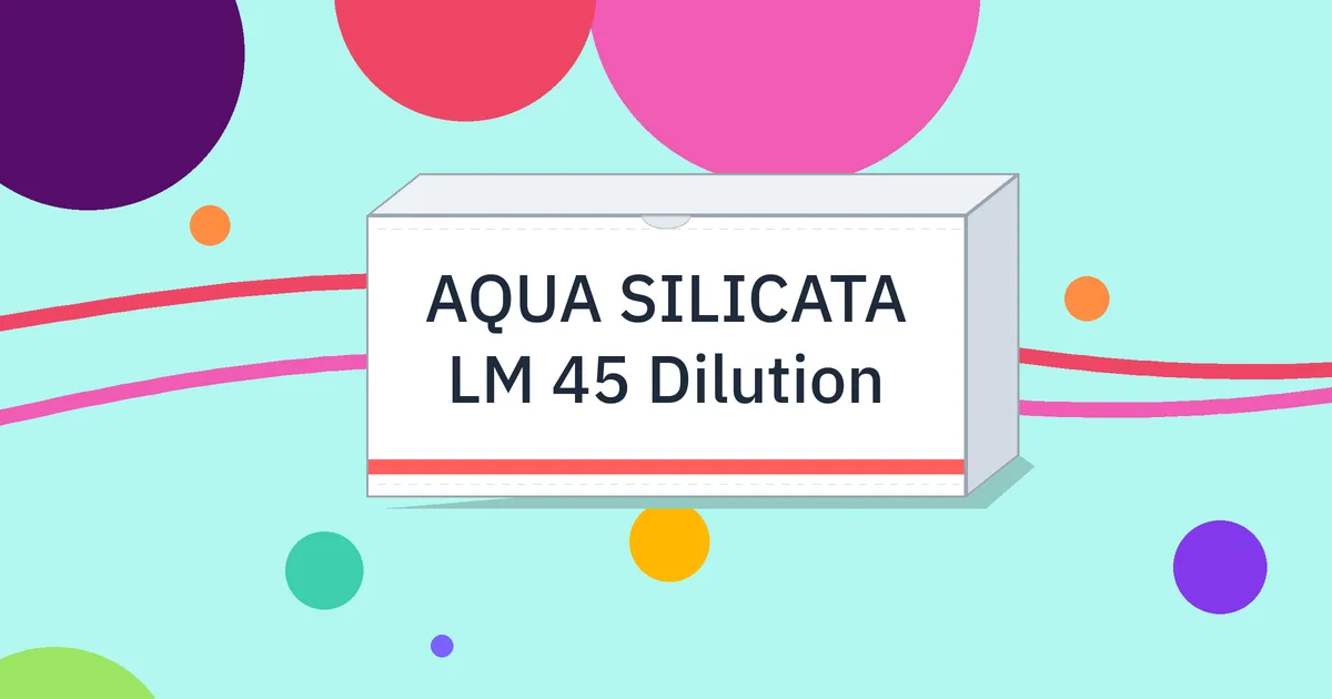 Symbolbild: Packung mit der Aufschrift AQUA SILICATA LM 45 Dilution (PZN 13383327) – Verfügbarkeit und Bezug in Apotheken in Frankfurt am Main