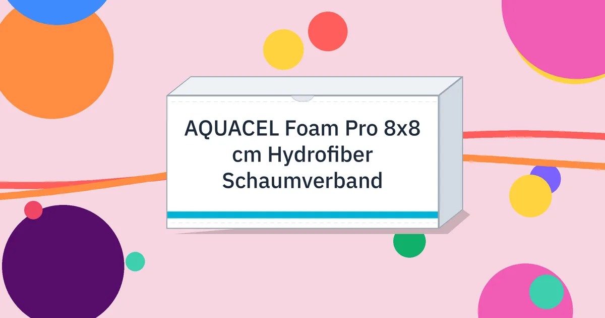 Symbolbild: Packung mit der Aufschrift AQUACEL Foam Pro 8x8 cm Hydrofiber Schaumverband (PZN 18375812) – Verfügbarkeit und Bezug in Apotheken in Frankfurt am Main