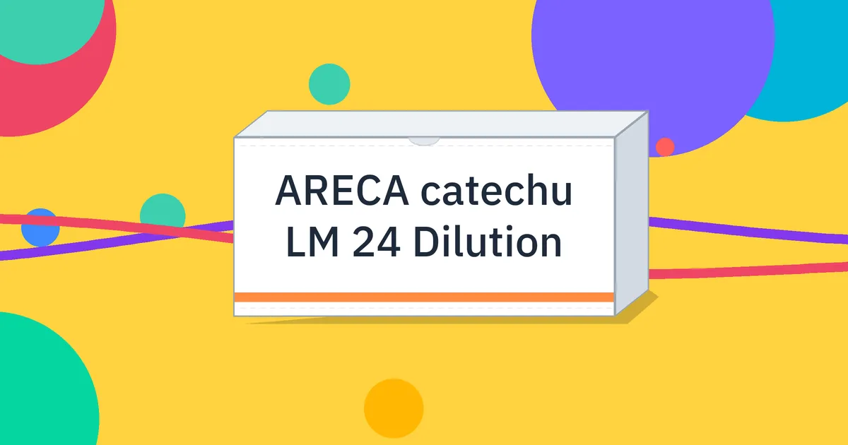Symbolbild: Packung mit der Aufschrift ARECA catechu LM 24 Dilution (PZN 13388879) – Verfügbarkeit und Bezug in Apotheken in Frankfurt am Main