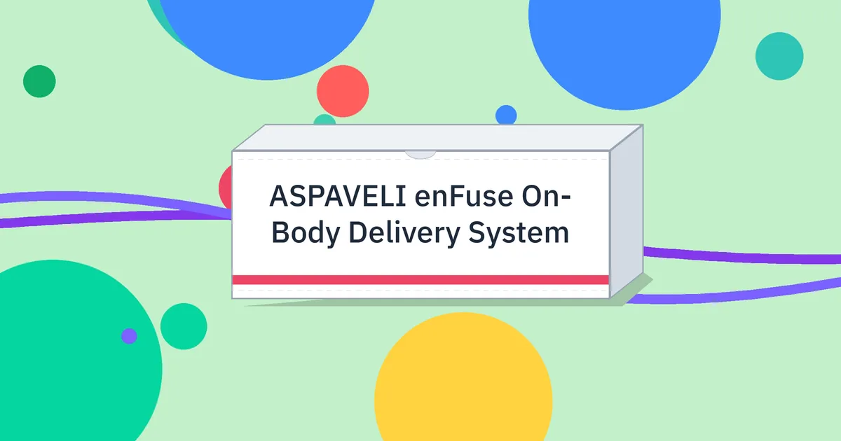 Symbolbild: Packung mit der Aufschrift ASPAVELI enFuse On-Body Delivery System (PZN 19927797) – Verfügbarkeit und Bezug in Apotheken in Frankfurt am Main