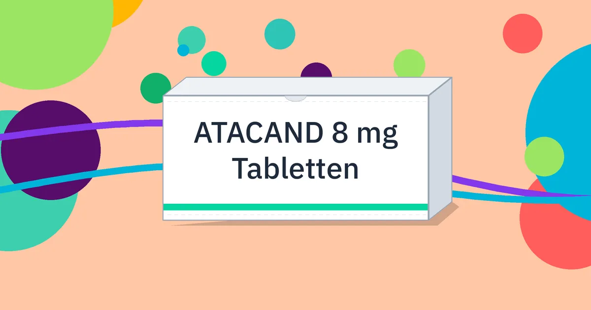 Symbolbild: Packung mit der Aufschrift ATACAND 8 mg Tabletten (PZN 18413518) – Verfügbarkeit und Bezug in Apotheken in Frankfurt am Main