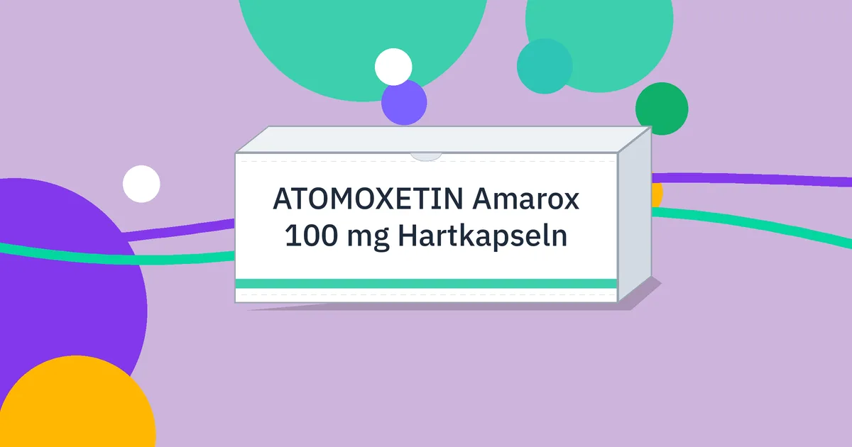 Symbolbild: Packung mit der Aufschrift ATOMOXETIN Amarox 100 mg Hartkapseln (PZN 19178746) – Verfügbarkeit und Bezug in Apotheken in Frankfurt am Main