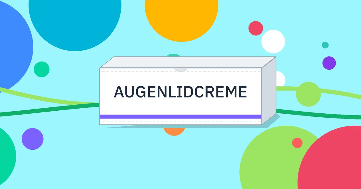 Symbolbild: Packung mit der Aufschrift AUGENLIDCREME (PZN 18668201) – Verfügbarkeit und Bezug in Apotheken in Frankfurt am Main