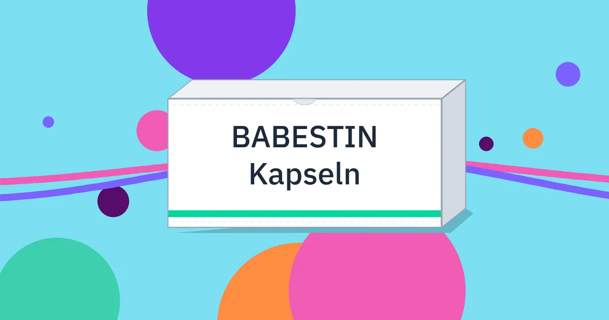 Symbolbild: Packung mit der Aufschrift BABESTIN Kapseln (PZN 20409004) – Verfügbarkeit und Bezug in Apotheken in Frankfurt am Main